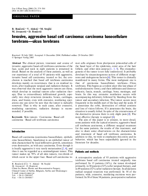 (PDF) Invasive, aggressive basal cell carcinoma: carcinoma ...
