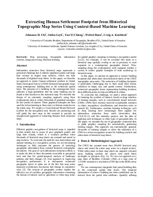 (PDF) Extracting Human Settlement Footprint from Historical Topographic Map Series Using Context ...