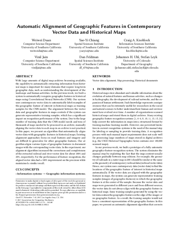 (PDF) Automatic alignment of geographic features in contemporary vector ...