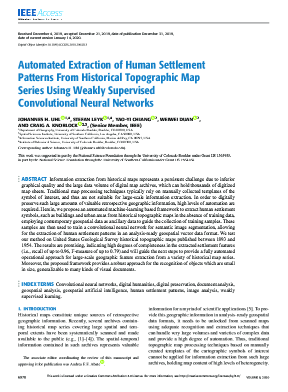 (PDF) Automated Extraction of Human Settlement Patterns From Historical Topographic Map Series ...