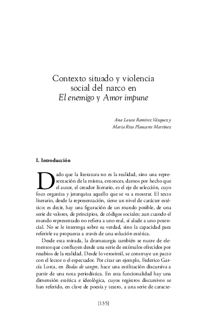(PDF) Contexto situado y violencia social del narco en El enemigo y ...