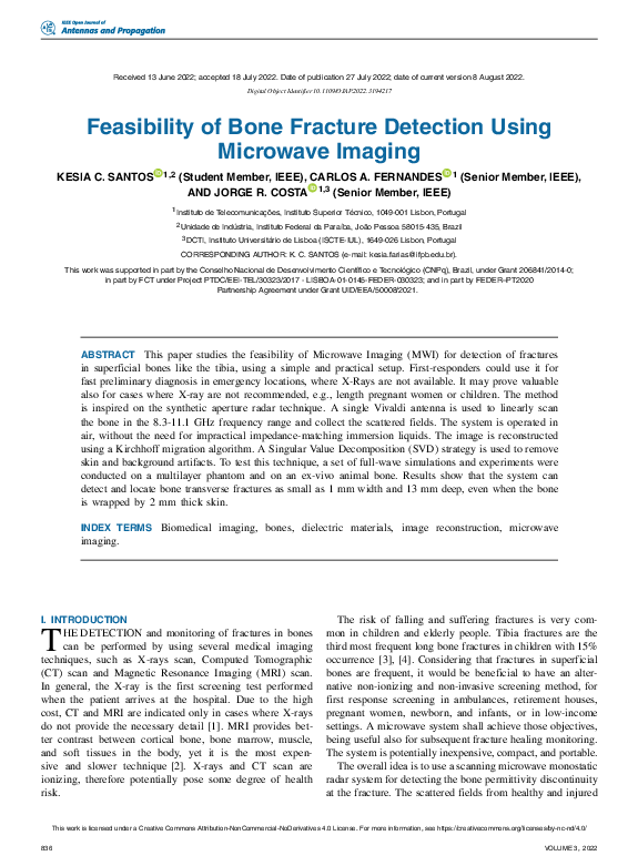(PDF) Feasibility of Bone Fracture Detection Using Microwave Imaging