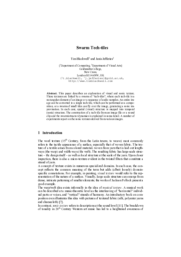 (PDF) Swarm Tech-Tiles Tim