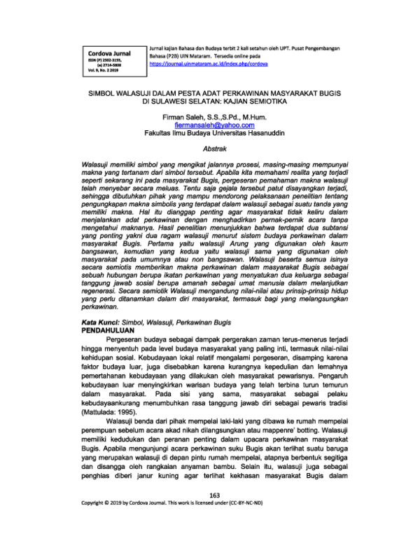(PDF) Simbol Walasuji Dalam Pesta Adat Perkawinan Masyarakat Bugis DI ...