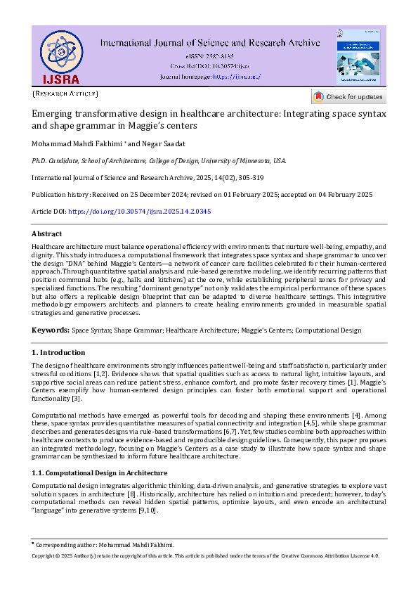 (PDF) Emerging Transformative Design in Healthcare Architecture ...