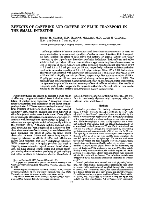 (PDF) Effects of caffeine and coffee on fluid transport in the small ...