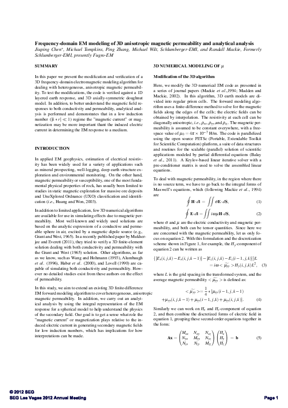 (PDF) Frequency-domain EM modeling of 3D anisotropic magnetic ...
