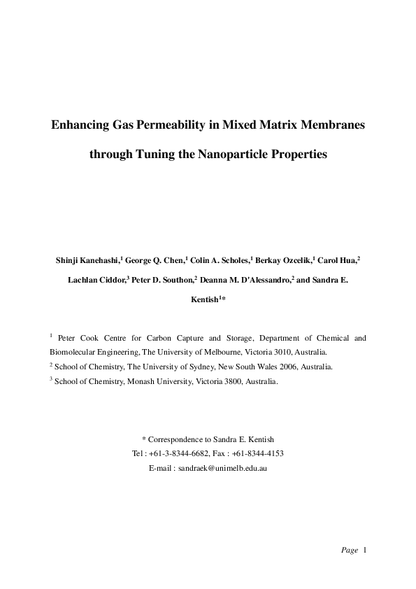 (PDF) Enhancing gas permeability in mixed matrix membranes through ...