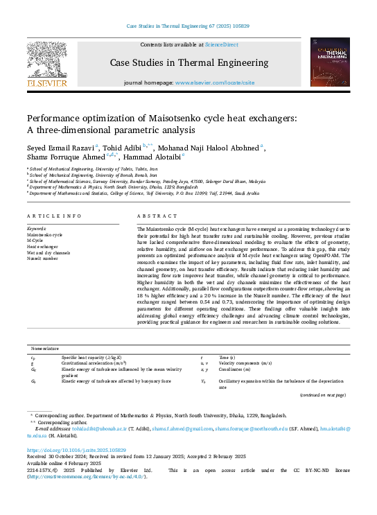 (PDF) Performance optimization of Maisotsenko cycle heat exchangers: A ...