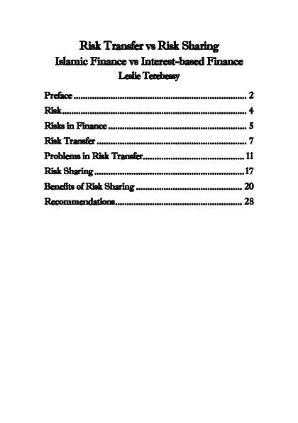 (PDF) Risk Transfer vs Risk Sharing (A)