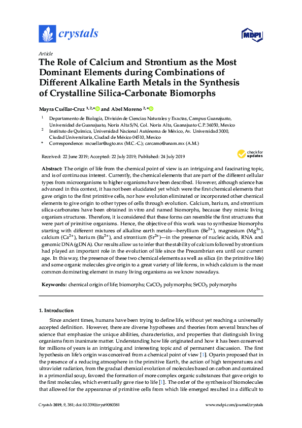 (PDF) The Role of Calcium and Strontium as the Most Dominant Elements ...