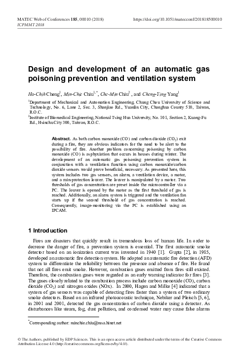 (PDF) Design and development of an automatic gas poisoning prevention ...