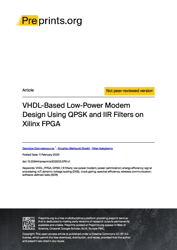 (PDF) VHDL-Based Low-Power Modem Design Using QPSK and IIR Filters on ...