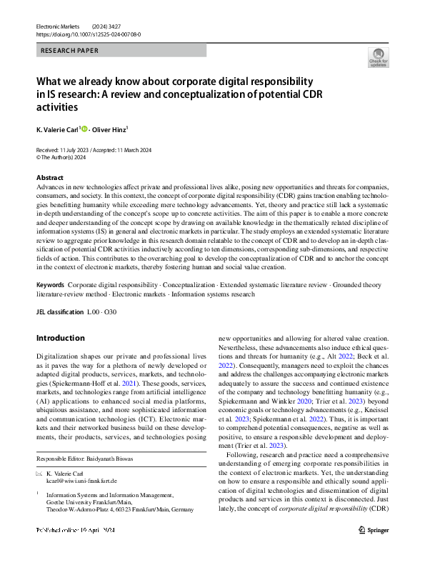 (PDF) What we already know about corporate digital responsibility in IS ...