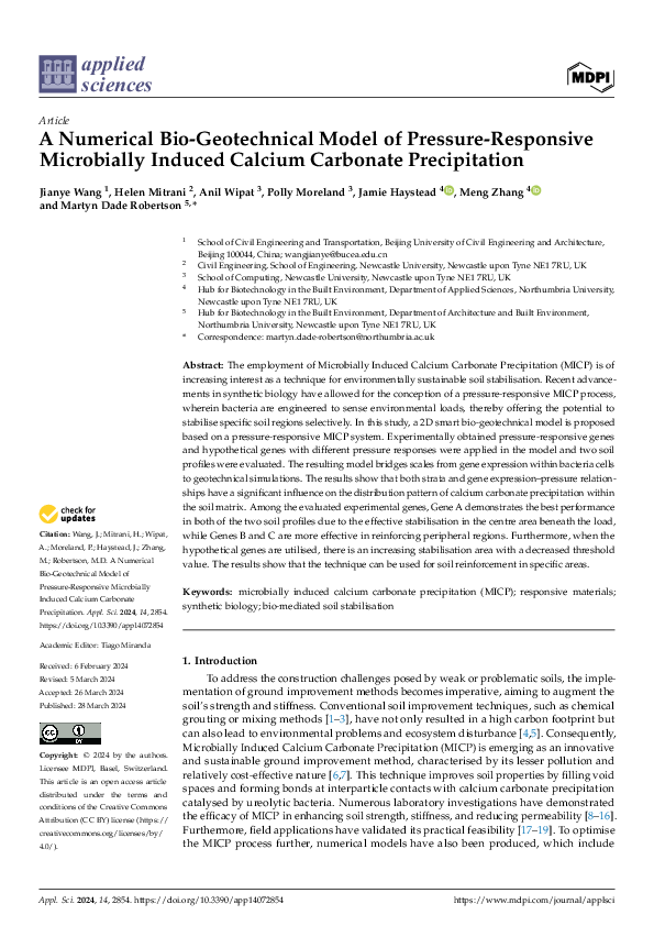(PDF) A Numerical Bio-Geotechnical Model of Pressure-Responsive ...