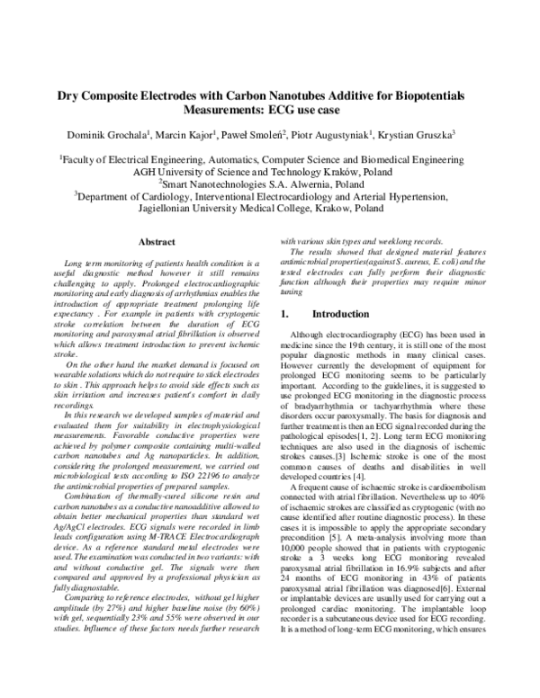 (PDF) Dry Composite Electrodes With Carbon Nanotubes Additive for Biopotentials Measurements ...