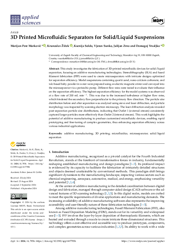 (PDF) 3D Printed Microfluidic Separators for Solid/Liquid Suspensions
