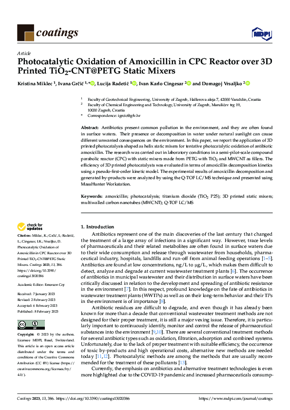 (PDF) Photocatalytic Oxidation of Amoxicillin in CPC Reactor over 3D ...