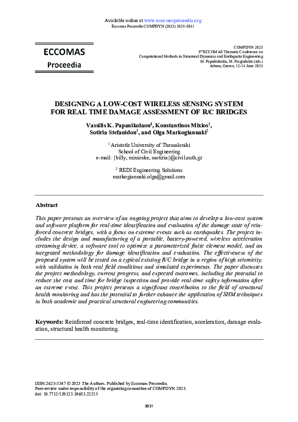 (PDF) Designing a Low-Cost Wireless Sensing System for Real Time Damage Assessment of R/C Bridges