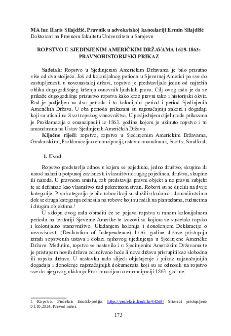 (PDF) ROPSTVO U SJEDINJENIM AMERIČKIM DRŽAVAMA 1619-1863 ...