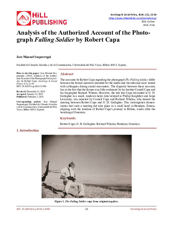 (PDF) Analysis of the Authorized Account of the Photograph Falling ...