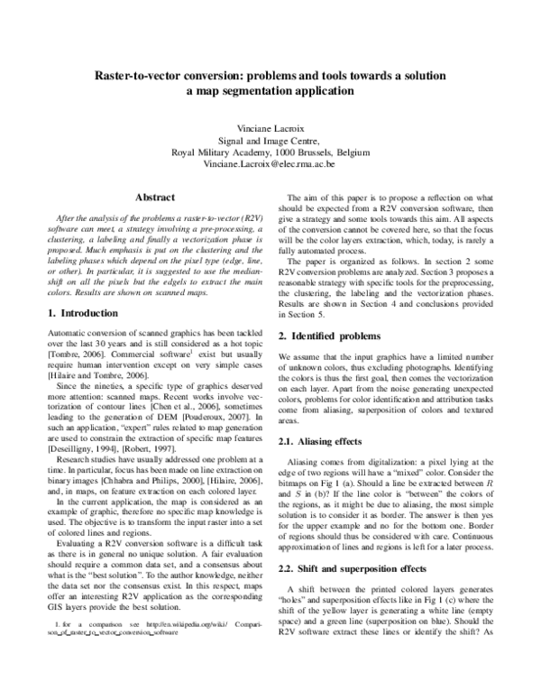 (PDF) Raster-to-Vector Conversion: Problems and Tools Towards a ...