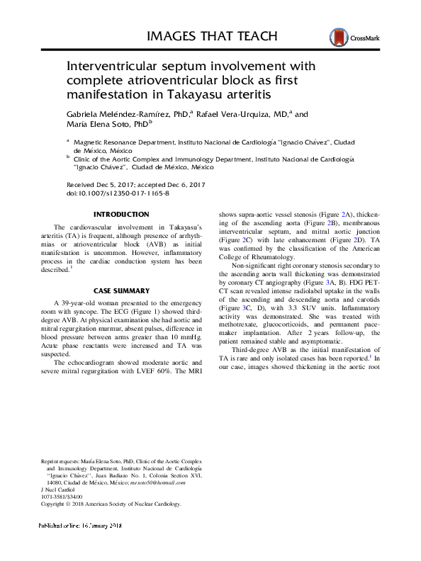 (PDF) Interventricular septum involvement with complete ...