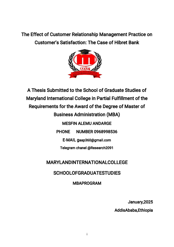 (PDF) A Thesis Submitted to the School of Graduate Studies by Mesfin ...