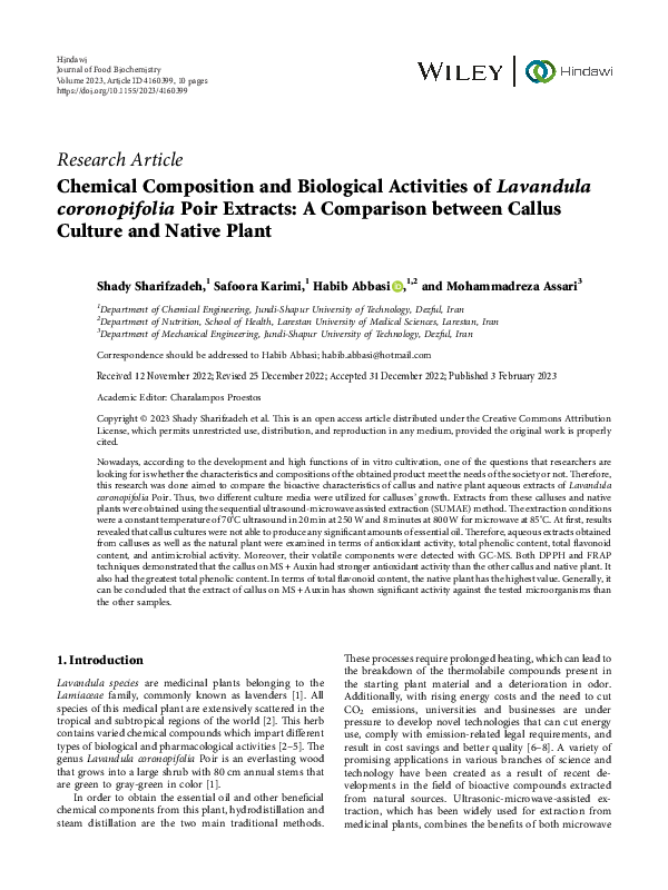 (PDF) Chemical Composition and Biological Activities of Lavandula ...