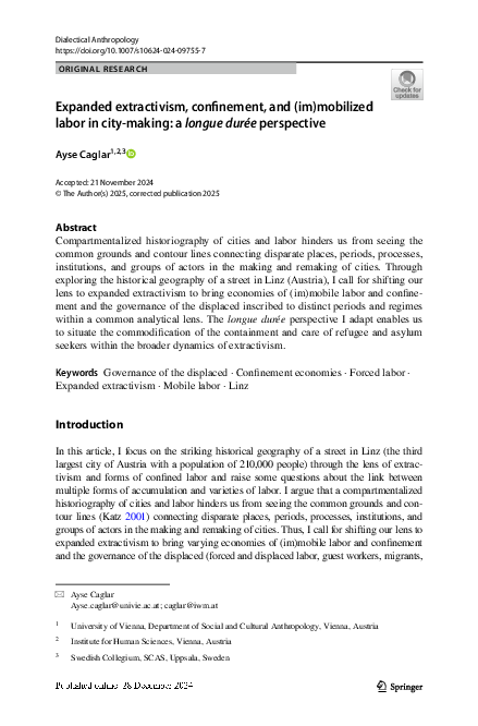 (PDF) Expanded extractivism, confinement, and (im)mobilized labor in city-making: a longue durée ...