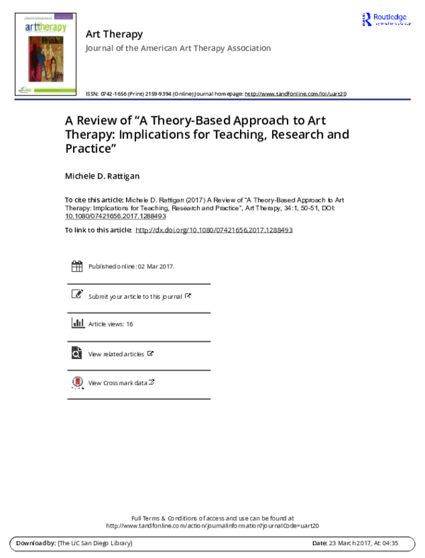 (PDF) A Review of “A Theory-Based Approach to Art Therapy: Implications ...