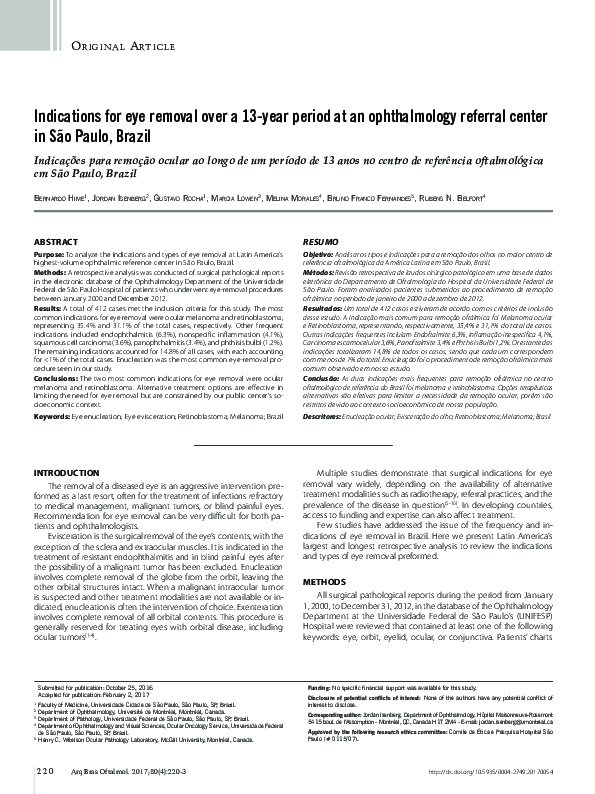 (PDF) Indications for eye removal over a 13-year period at an ...