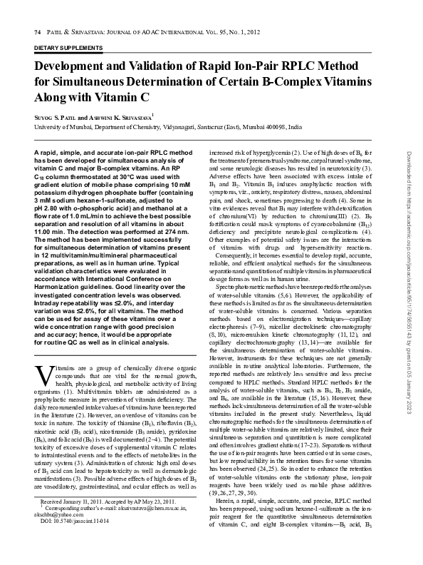 (PDF) Development and Validation of Rapid Ion-Pair RPLC Method for Simultaneous Determination of ...