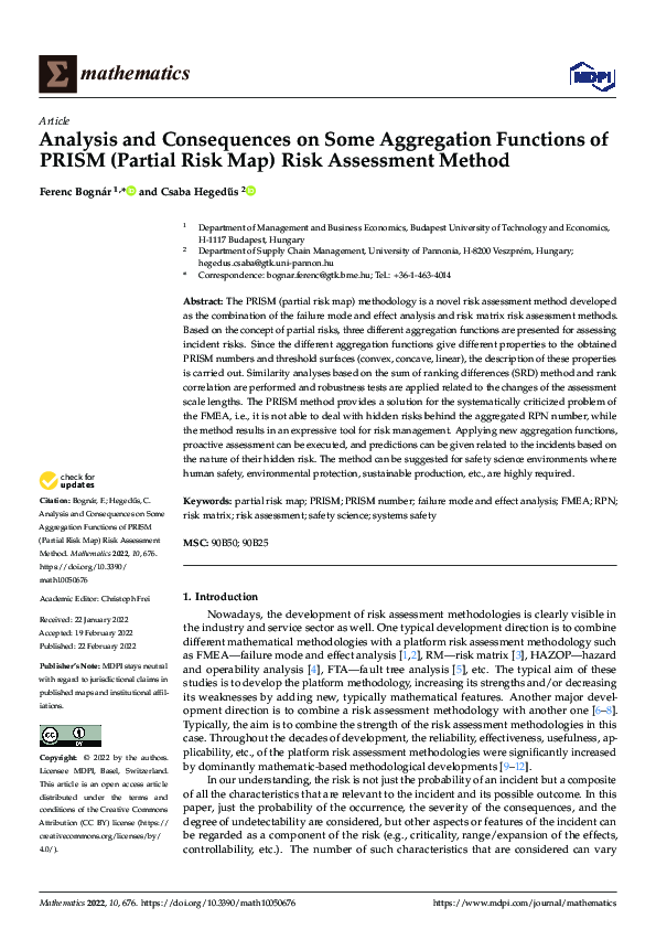 (PDF) Analysis and Consequences on Some Aggregation Functions of PRISM (Partial Risk Map) Risk ...
