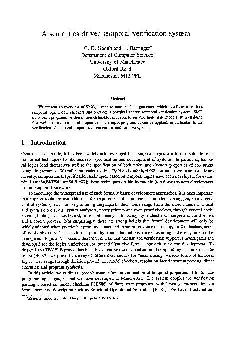 (PDF) A semantics driven temporal verification system