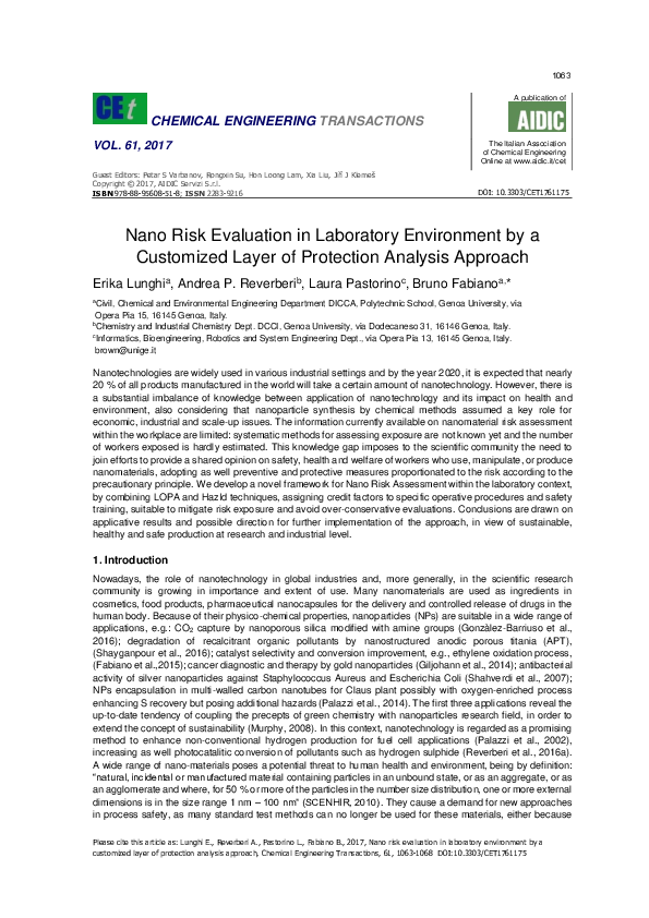 (PDF) Nano risk evaluation in laboratory environment by a customized ...