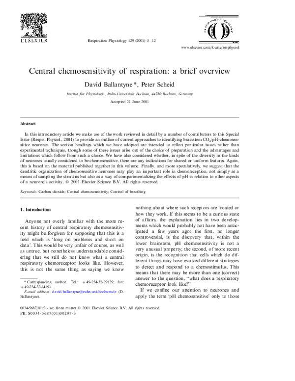 (PDF) Central chemosensitivity of respiration: a brief overview
