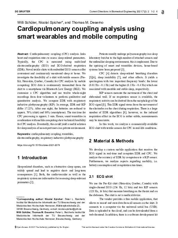 (PDF) Cardiopulmonary coupling analysis using smart wearables and ...