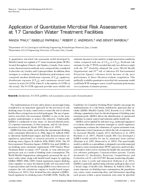 (PDF) Application of Quantitative Microbial Risk Assessment to analyze ...