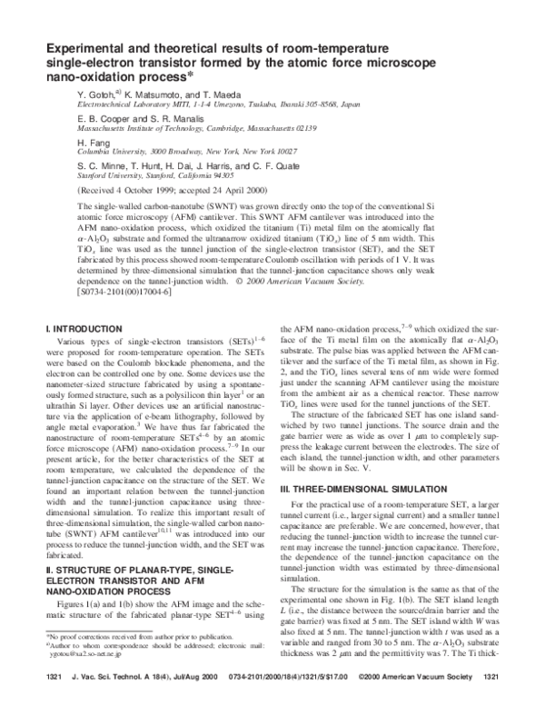 (PDF) Experimental and theoretical results of room-temperature single ...
