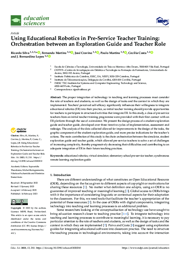 (PDF) Using Educational Robotics in Pre-Service Teacher Training ...