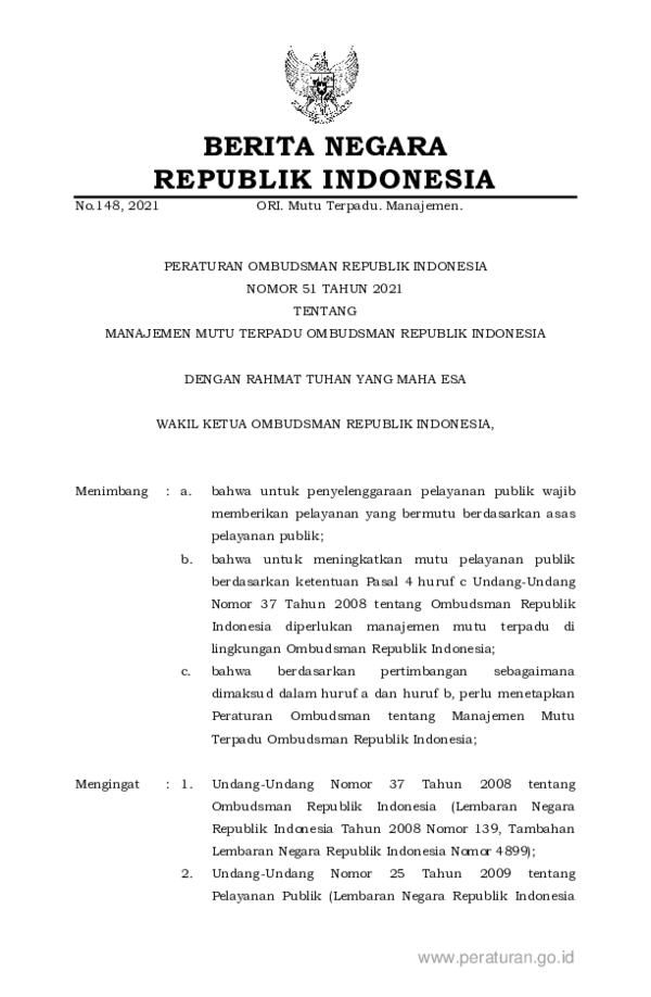 (PDF) Peraturan Ombudsman Nomor 51 Tahun