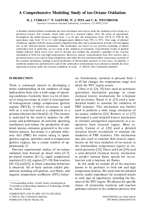 (PDF) A comprehensive modeling study of iso-octane oxidation