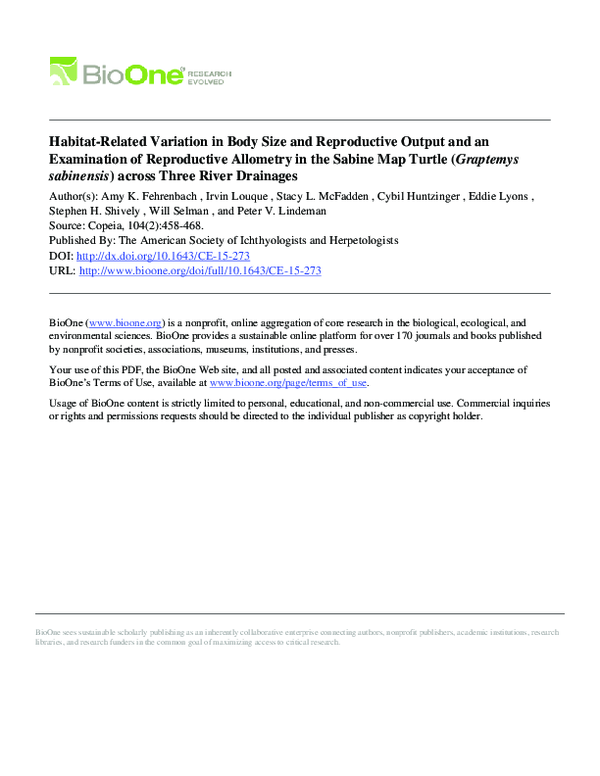 (PDF) Habitat-Related Variation in Body Size and Reproductive Output ...