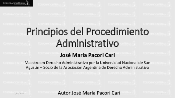(PDF) PRINCIPIOS DEL PROCEDIMIENTO ADMINISTRATIVO - DIAPOSITIVAS - AUTOR JOSÉ MARÍA PACORI CARI