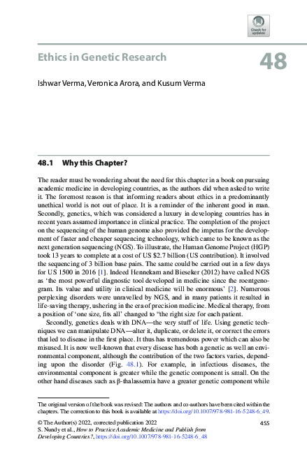 (PDF) Ethics in Genetic Research