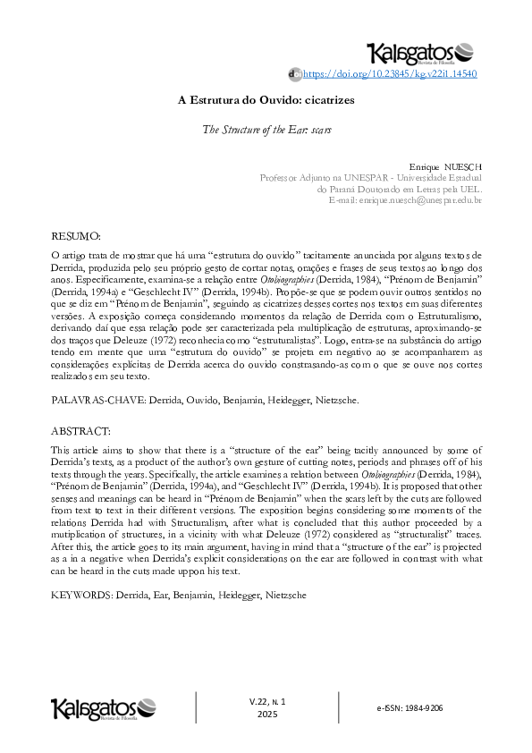 (PDF) A Estrutura do Ouvido: cicatrizes The Structure of the Ear: scars