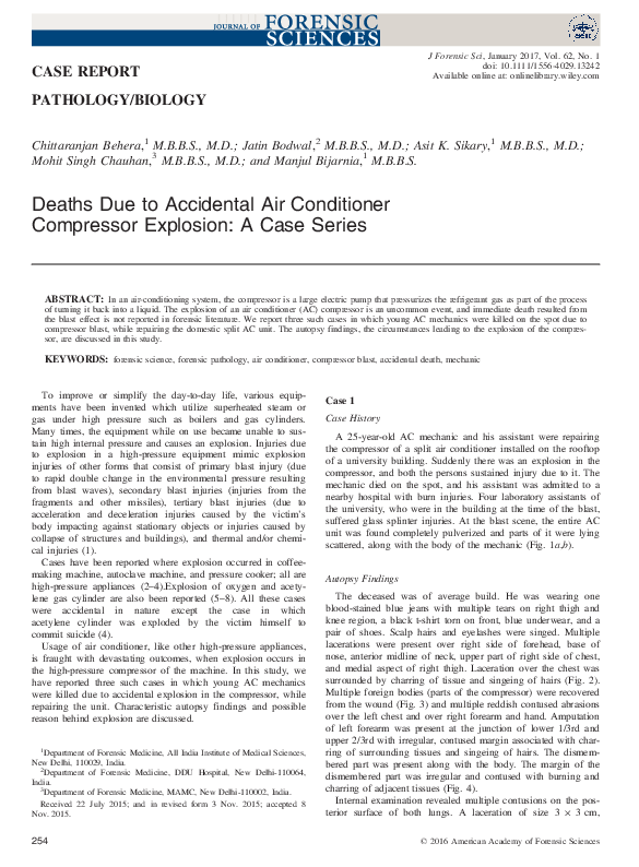 (PDF) Deaths Due to Accidental Air Conditioner Compressor Explosion: A ...