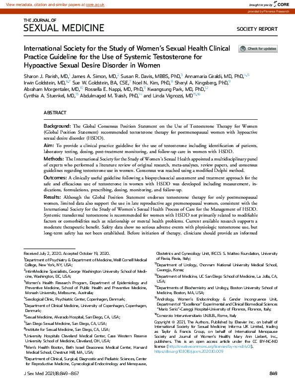 (PDF) International Society for the Study of Women's Sexual Health ...