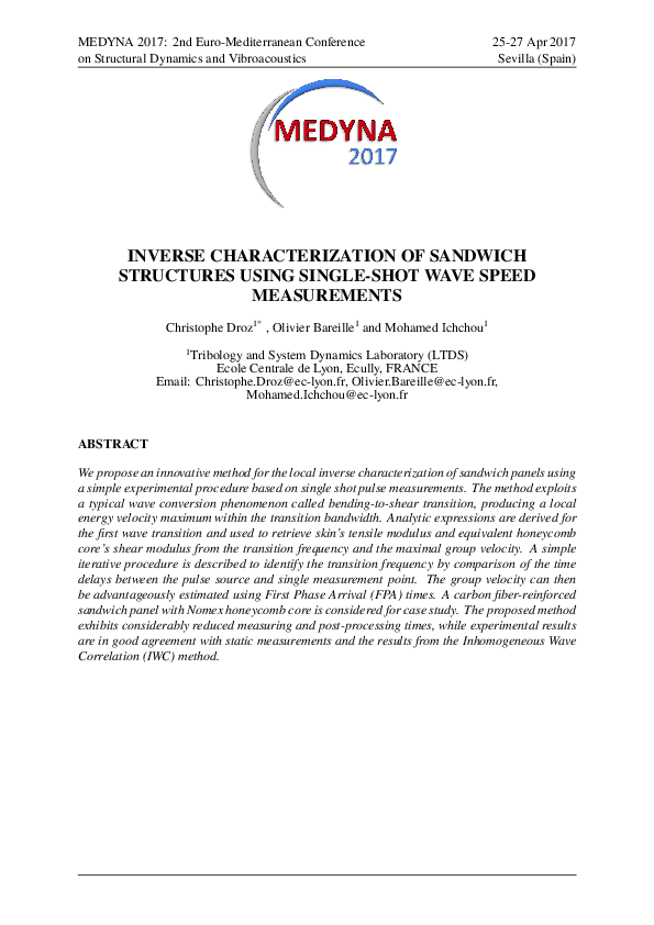 (PDF) Inverse Characterization of Sandwich Structures Using Single-Shot ...